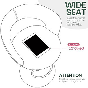 Brage Living Wide Bar Stool, Modern PU Leather Swivel Adjustable Barstool with Hollow Back and Arms, Upholstered Airlift Counter Height Bar Chair for Kitchen Dining (Ivory)