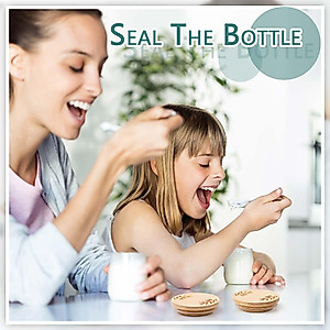 Beeveer 8 Pcs Regular Mouth Lids for Mason Jars 2.76'' Wooden Lids Leaf Pattern Storage Lids Reusable Yogurt Canning Jar Lids with Airtight Silicone Sealing Rings Round Canning Lids for Food Storage