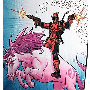 Marvel Deadpool Unicorn Fleece Throw Blanket for Adults & Kids - Softest and Comfy Blanket - Measures 60 x 45 Inches to Suit All Ages | Bazillion Dreams