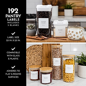 Pantry and Spice Container Labels Combo Pack: 2 in 1 Set of 339 Minimalist Spice Jar & Pantry Stickers for Kitchen Organization, Preprinted Waterproof Food Seasoning Storage Canister Organizing Label