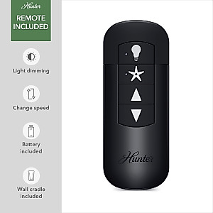 Hunter Fan Company 50391 Hunter Port Royale Ceiling Fan with LED Light and Remote Control, Natural Iron Finish, 52