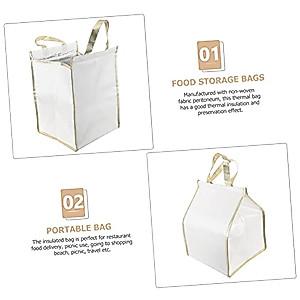Sosoport Insulation Bags Insulated Bags for Food Cooler Bags for Groceries Icing Bags Disposable nonwoven peritonealwaterproof Takeout Food Bag Cake Cooler Bag Grocery Carrier Bags Folding