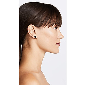 Kate Spade New York Women's Flying Colors Bezel Stud Earrings, Jet, Black, Gold, One Size