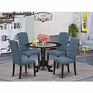 East West Furniture DLCE5-BLK-21 Dining Set, Black