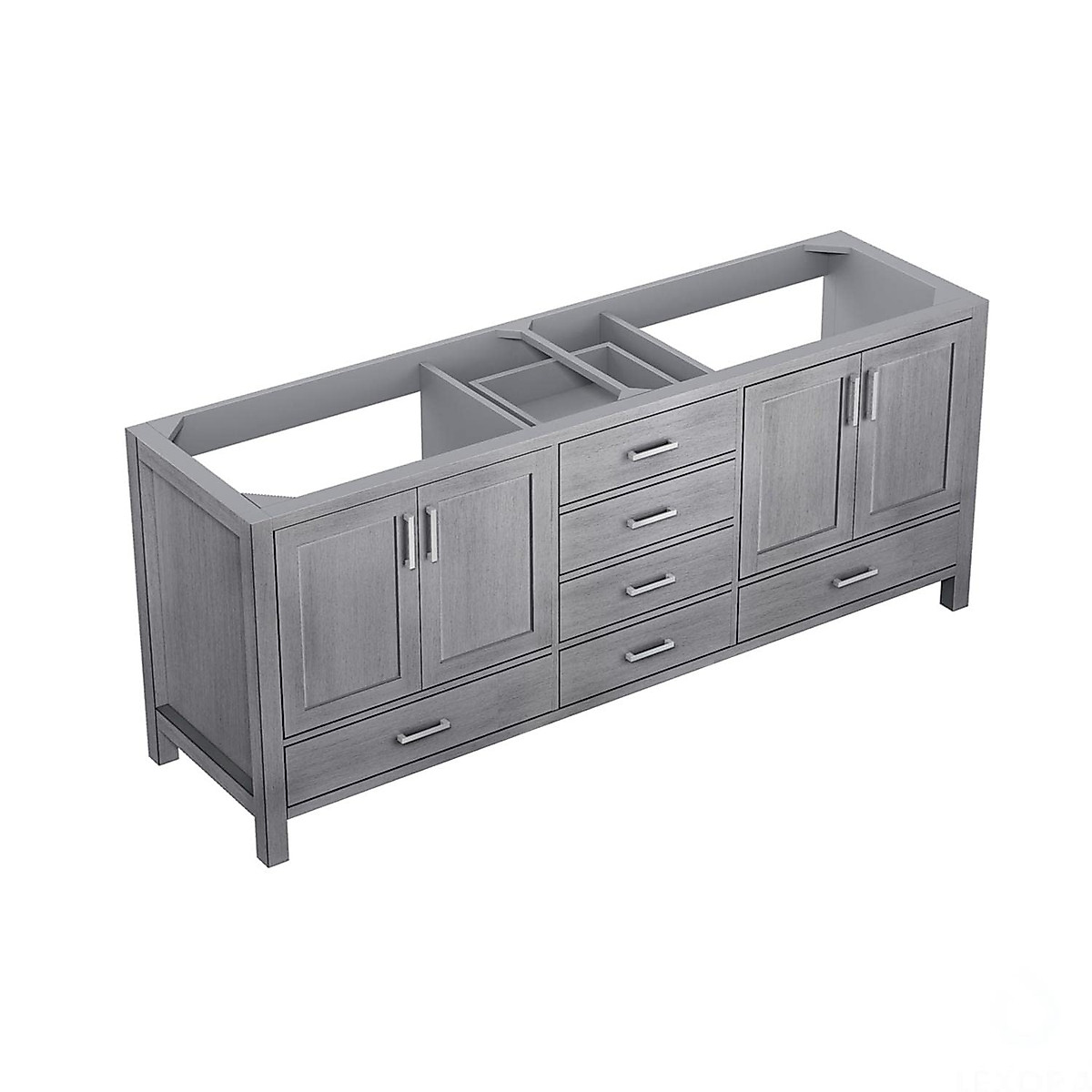Lexora Jacques 80 in. W x 22 in. D Distressed Grey Double Bath Vanity