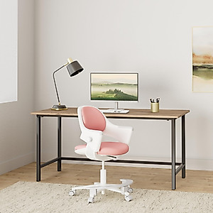 SIDIZ Ringo Kids Desk Chair : Ergonomic Kids Chair with Footrest, 4-Step Growing Function, Adjustable Seat Height, Sit-Locking Casters, Swivel Type Kids Chair (Rosy Pink Chair)