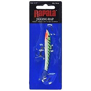 Rapala Jigging Rap 09 Fishing lure, 3.5-Inch, Glow Green Tiger