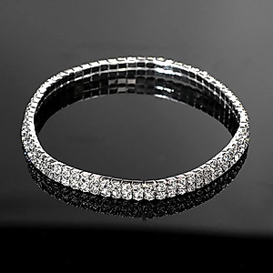 Kucheed 2PCS Twinkle Diamond Anklet Elastic Bling Shining Foot Jewelry Bracelet Bridal Summer Jewelry