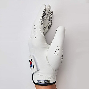 GOLFSKIN Golf Gloves for Women Korean Flag Design (Large)