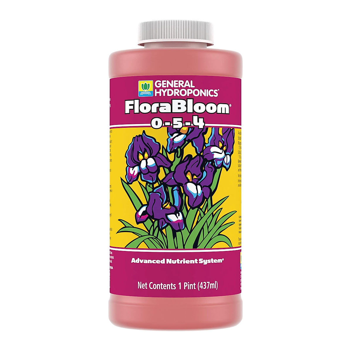 General Hydroponics Florabloom Plant Food, Flora Series Advanced Nutrient System, for Hydroponic Applications and Container Plants, 0-5-4, 16 oz.