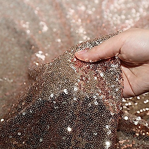 Poise3EHome 50×72'' Rectangle Sequin Tablecloth Party Cake Dessert Table Exhibition Events, Rose Gold