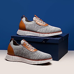 Bruno Marc Men's Mesh Dress Sneakers Casual Business Oxfords Comfortable Shoes, Grey, Size 9.5, SBOX2317M