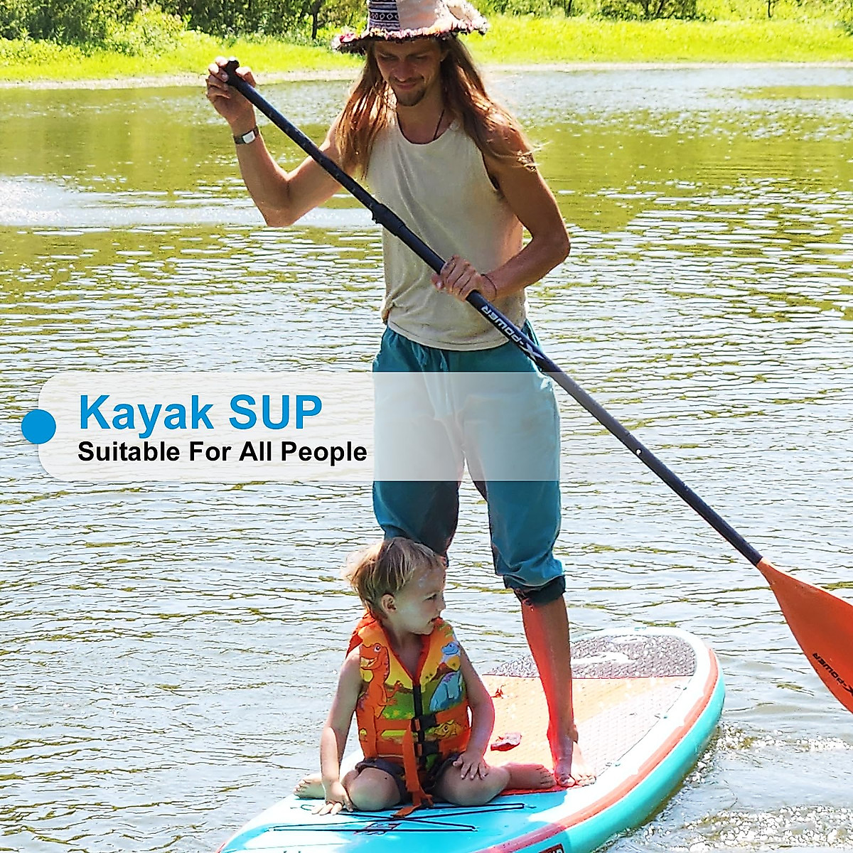 Freein SUP Inflatable Stand Up Paddle Board with Kayak Seat,Paddle Boards for Adults, Accessories sup Pump Adaptor,sup Kayak Paddle（Auqa,10'6"