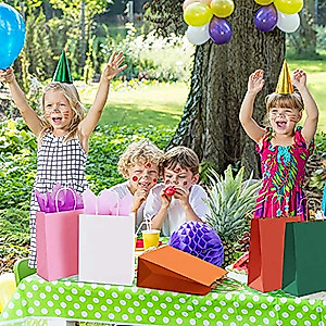 Nexmint Pink Kraft Paper Gift Bags with Handle: 24 Pack L-8" xT-10.5" xW-4.25". Great bags for Gifts, Shopping, Party Favors, Treats, Goodies, Business Tchotchkes, Retail, Bakery and More