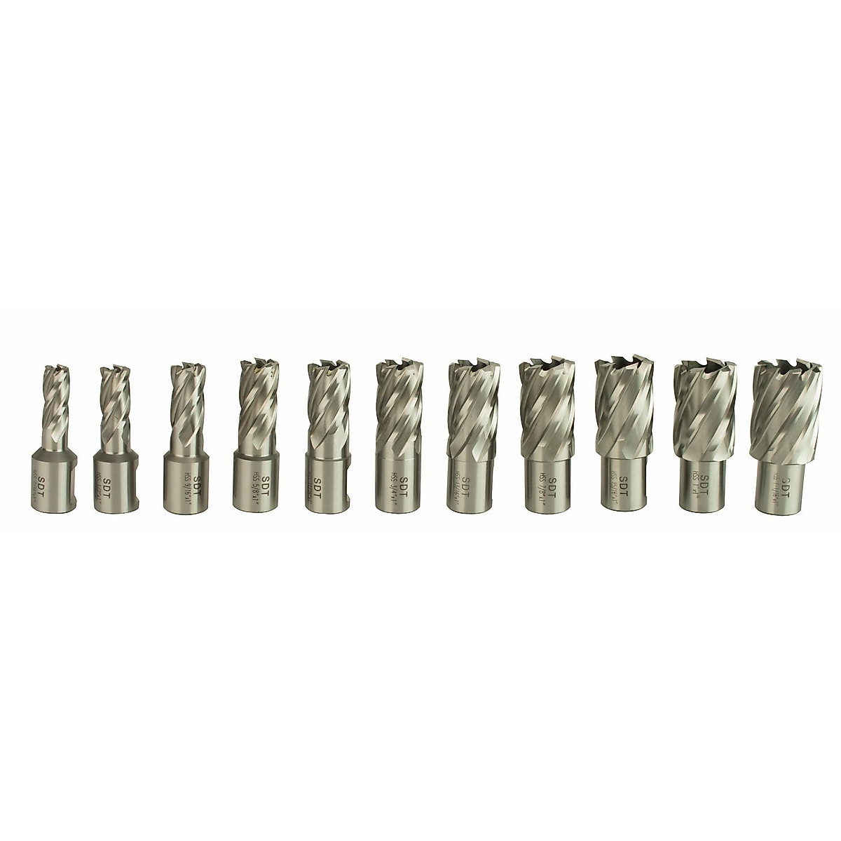 Steel Dragon Tools 13pc. High Speed Steel HSS Annular Cutter Kit 1" Depth and 7/16 in. to 1-1/16 in.