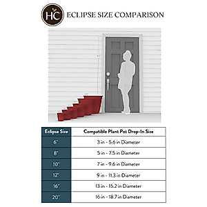 The HC Companies 10 Inch Eclipse Round Planter with Saucer - Indoor Outdoor Plant Pot for Flowers, Vegetables, and Herbs, Clay