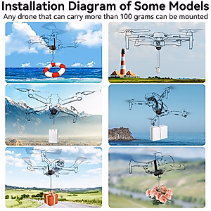 Drone Airdrop System for DJI Mini 4 Pro/Mini 3 Pro/Air 3/Mini 2 SE/Mavic 2/2S/Mavic 3 Pro Cine/Phantom 3 4/4 Pro Transport Release Delivery Payload Device for Wedding Scene Fishing Bait & Rescue