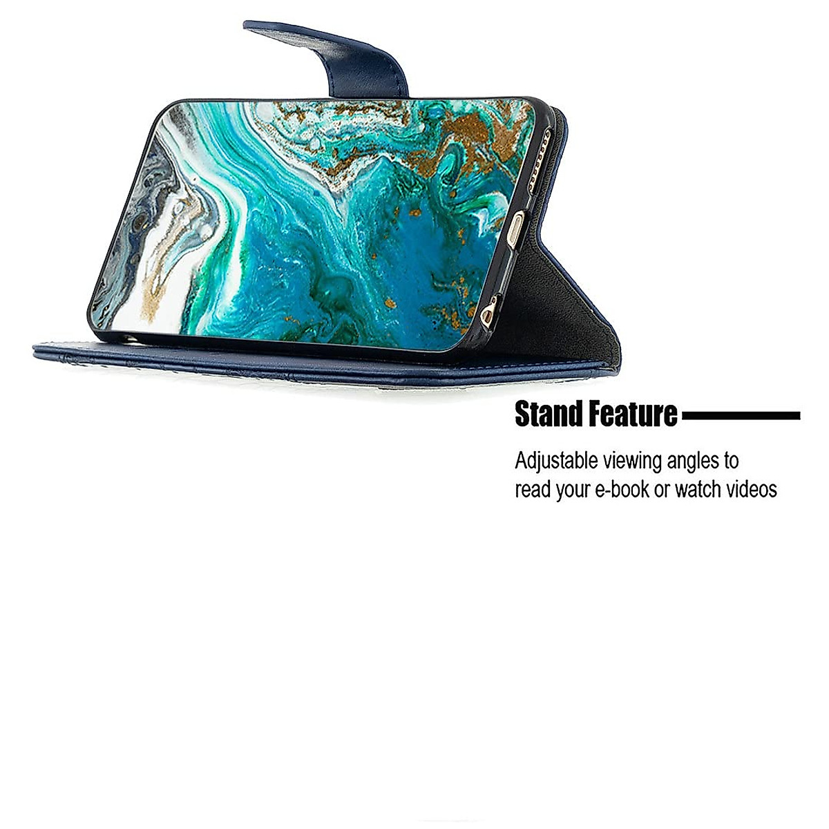 Case for Sony Xperia Z5 Premium Case Compatible with Sony Xperia Z5 Premium Phone Case Flip Stand Cover Stitching Style Wallet Case Blue