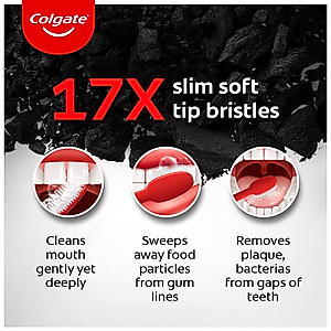 Colgate Slim Soft Charcoal Toothbrush (Buy 2 Get 2 Free) - 4 Pcs
