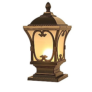 MODEBHD Square Continental Waterproof Table Lamp Column Lamp Glass Courtyard Gate Lights Bollard Lamp Street Post Light Garden Villa Outdoor Lights E27 Decoration Lighting Landscape Lantern Pillar Lig