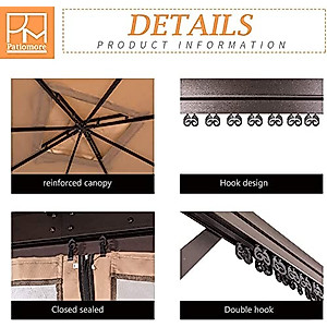 Patiomore Outdoor Garden Gazebo 10 x 10 FT Patios All-Season Permanent Gazebo with Vented Soft Canopy and Mosquito Netting
