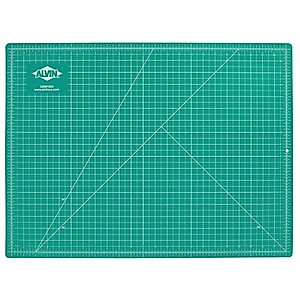 ALVIN Cutting Mat Self-Healing Professional Series 18"x24" Model GBM1824 Green/Black Double-Sided, 5 Ply Gridded Rotary Cutting Board for Crafts, Sewing, Fabric - 18 x 24 inches