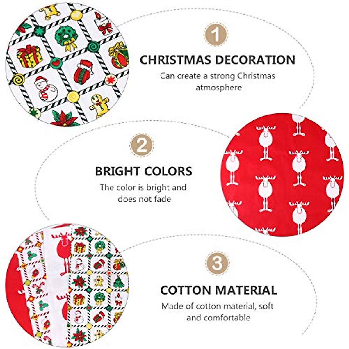 MILISTEN Japanese Fabric 6pcs Christmas Cotton Fabric Quilting Patchwork Bundles Fat Quarters Precut Scraps for Xmas Stocking Wreath Doll Dress Apron Pet Cloth DIY Sewing Craft 25X25CM Facemaks