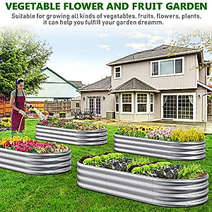 Mostmahes 6x2.3x1ft Galvanized Raised Garden Bed for Flowers, Outdoor Raised Planter Box, Backyard Metal Raised Garden Bed for Plant