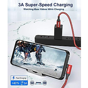 2 Pack Right Angle USB C to USB C Cable (6.6ft,60W), Type C 90 Degree Nylon Braided Fast Charging Cable for MacBook Pro,iPad Pro, Samsung Galaxy S20 Note 20,Google Pixel 4 3 XL (Red)