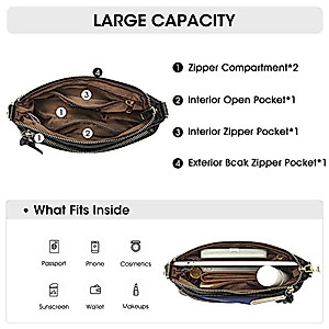 Kattee Small Genuine Soft Leather Crossbody Handbags for Women Wallet Shoulder Bag Clutch Wristlet Purse