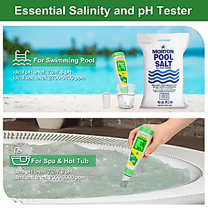 UIUZMAR Pool Salt Tester pH Meter for Saltwater Pool Digital Salinity Meter for Swimming Pool Hot Tub Spa Aquarium PPM EC Meter for Hydroponic Nutrient Solution TDS Meter for Drinking Water, RO System