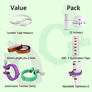 GEOCCI 2 Pack Sublimation Tumblers Pinch, Tumbler Pincher for 20 oz Tumbler Sublimation Tool，Perfect Tumbler Wrap Tool and Wrapping Clamp,Comes with Measuring Ruler and Adhesive Tape