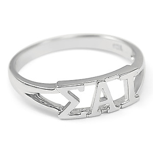 The Collegiate Standard Sigma Alpha Iota Music Fraternity Sterling Silver Sorority Ring with Greek letters