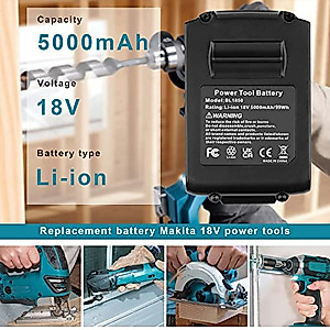 ARyee 2Pack Upgrade 18V 5.0Ah Li-ion Battery Replacement for Makita Lithium-Ion Battery Compatible with Makita BL1840 BL1850 LXT-400 BL1860 BL1815 BL1830