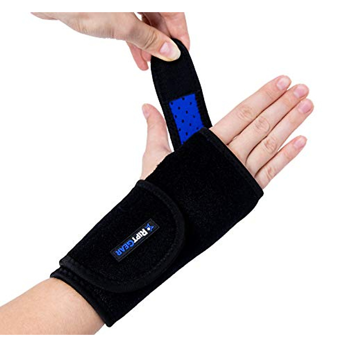 RiptGear Carpal Tunnel Wrist Brace Support - Adjustable Wrist Brace for Women and Men - Hand & Wrist Splint Compression Support for Tendonitis Wrist Brace for Carpal Tunnel - Left Hand