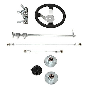 Go Karts Steering Wheel Kit - Tie Rod Joint Gear Rack Shaft Kit - Fits 100cc 125cc 140cc 150cc Go Kart Quad