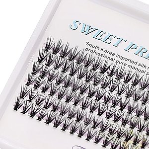 Bodermincer 20 Root Thickness 0.07mm C Curl 3D Individual Eyelashes Extension Soft Black Fake False Eye Lashes Tools (10mm)