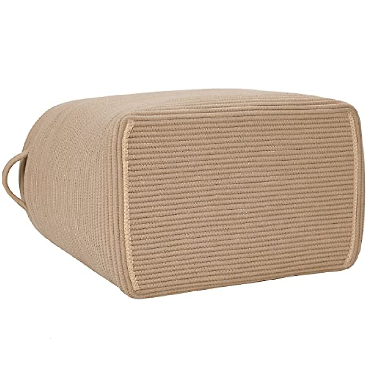 22"x14"x18" Mega Size Rectangular Extra Large Storage Basket, Cotton Rope Storage Baskets, All Beige