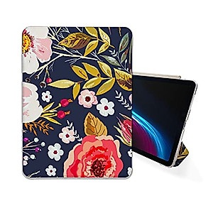 Cute Poppy Kawaii Painted Flowers case Compatible with iPad Mini Air Pro 7.9 8.3 9.7 10.2 10.9 11 12.9 inch Pattern Cover New 2022 2021 Trifold Stand 3 4 5 6 7 8 9 Generation 02 (10.9" Air 4)