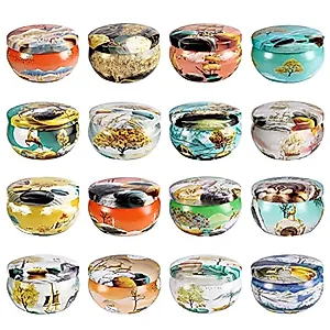 JHENG Scented Candles Gift Set Soy Wax Tin Candles, Natural Fragrance Candles for Stress Relief and Aromatherapy Candles - 16 X 2.5 Ounce