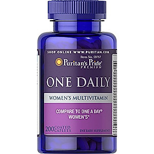 Puritans Pride One Daily Women's Multivitamin with Zinc, Supports Immune Health, 200 Count