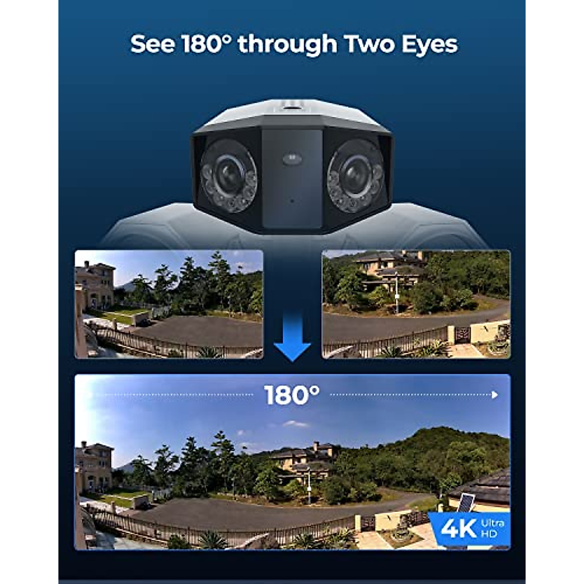 REOLINK 4K Floodlight Camera for PoE Security Camera System, IP Outdoor Camera in 180 Degree Ultra-Wide Angle, Human/Vehicle/Pet Alerts, 1800 Lumen Floodlights, Two Way Talk, Duo Floodlight PoE