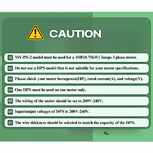 DPS 2HP My-PS-2 Used for 1HP(0.75kW) 3A Motor, Single to 3 Phase Converter, 1 DPS Must Be Used for 1 Motor Only, Input/Output 200-240V, UL Listed
