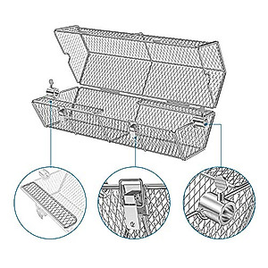 Skyflame Stainless Steel Round Tumble Rotisserie Grill Basket for Partitioned Food Grilling - Fits for 5/16 Inch Square, 3/8 Inch Square, 3/8 Inch Hexagon, 1/2 Inch Hexagon Spit Rods