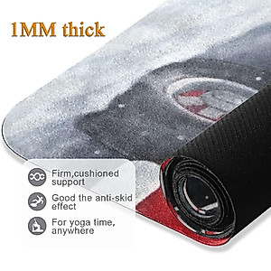 GOODOLD Red Truck Farm Christmas Yoga Mat, 71 x 26 Inch Non-slip Yoga Mats Folding Travel Exercise Mat Indoor Outdoor Gym Pilates with Storage Bag for Women Men