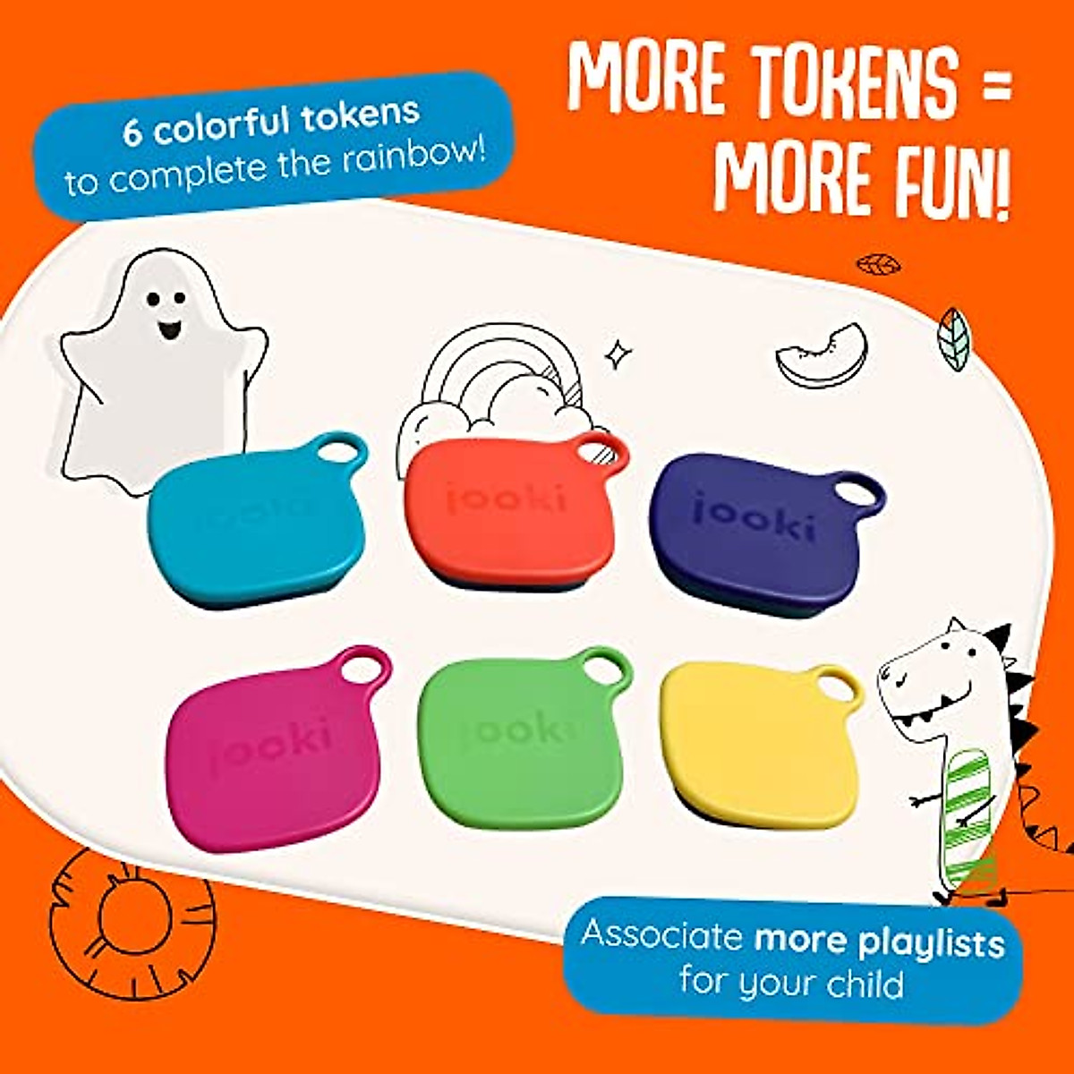 Jooki Music Player for Kids Core Bundle - Portable Audio Player- Screen Free Imagination Building (Player + 8 Tokens)