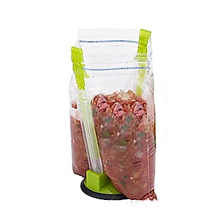 2Pack Baggy Rack Stand Holder for Food Prep Bag Plastic Kitchen Shelves Food Storage Bag Holder Freezer Bag Holder Hands-Free Opener Anti-Slip Holder Baggy Rack Clip for Meal Prep Pour Leftovers
