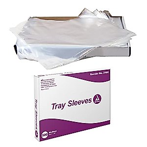 Dynarex Tray Sleeves, Tattoo and Dental Tray Sleeves, Made of Clear Plastic, Barrier Between Tray and Instruments, Medium, 10 ½” x 14”, 1 Box of 500
