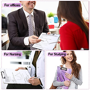 6 Pieces Cute Clipboard Nurse Clipboard A4 Letter Size Wooden Clipboards Marble Clip Board Office Clipboards with Low Profile Clip for Office Women Man Standard Size 9 x 12.5 Inch