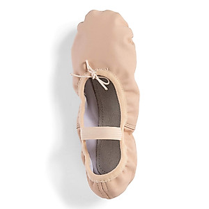 Body Wrappers 201A Adults' Tiler Full Sole Leather Pleated Ballet Slipper (Theatrical Pink, 9 N US)